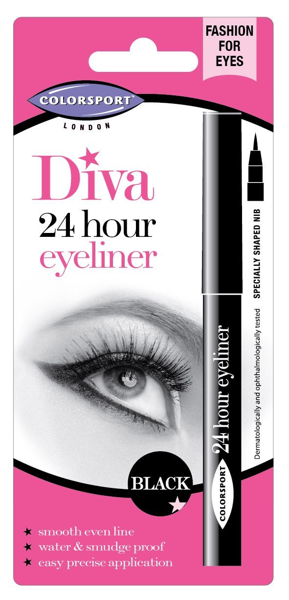 Colorsport Diva 24 Hour Eyeliner Black Waterproof Smudge Proof Fast