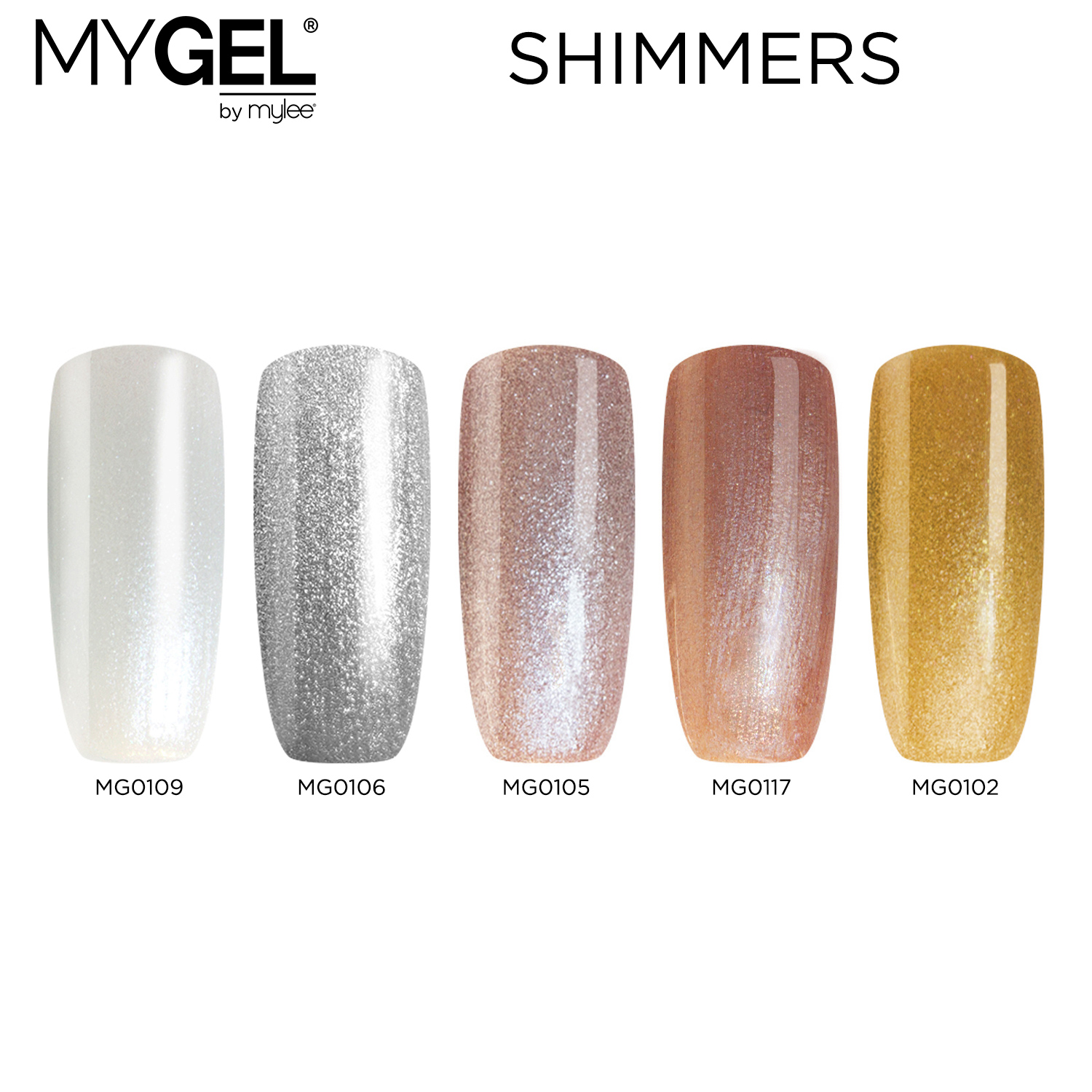Mylee MYGEL Shimmer Metallic UV LED SoakOff Gel Nail Polish Colour ...