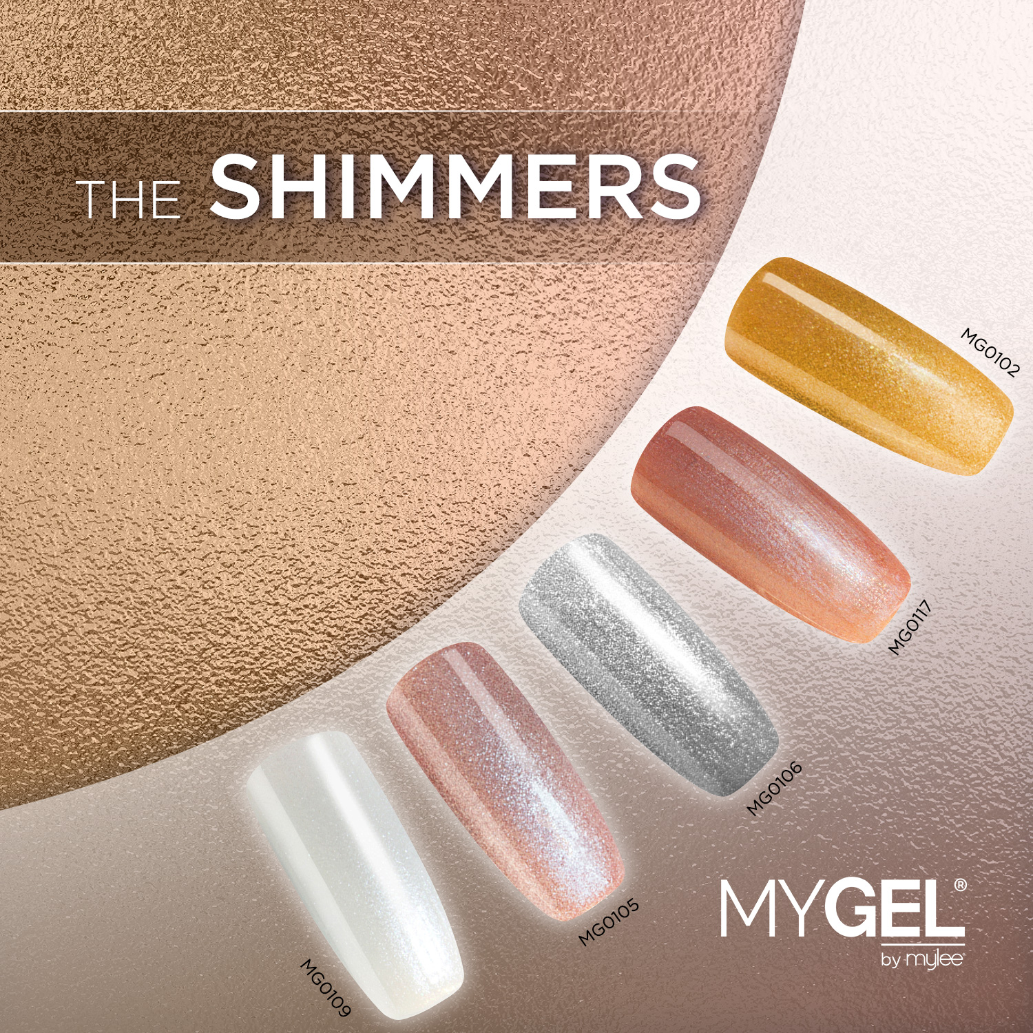 Mylee MYGEL Shimmer Metallic UV LED SoakOff Gel Nail Polish Colour ...