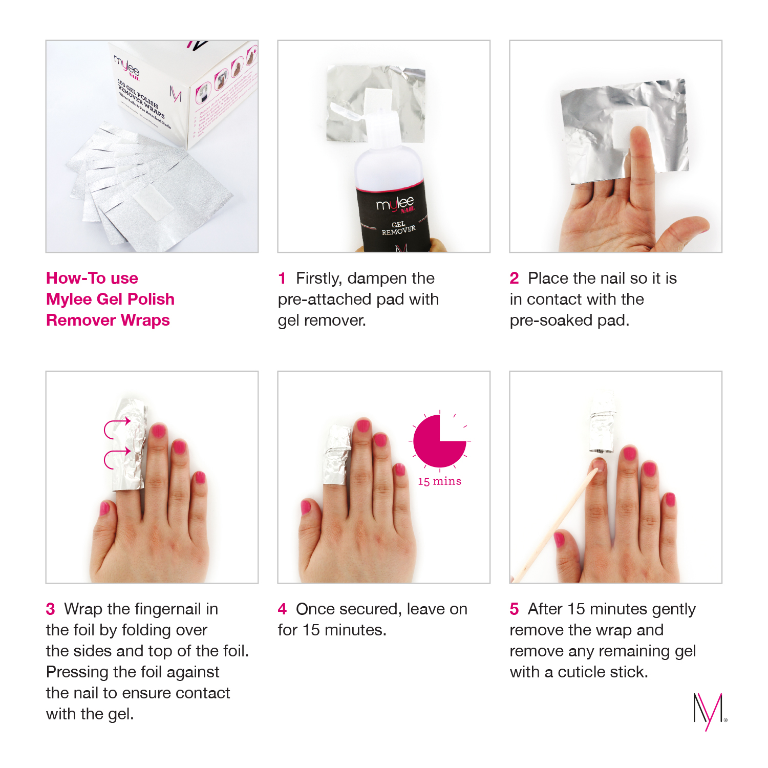 Mylee Remover Wraps Foil Soak Off Acetone Nail Gel Polish 100 pcs per ...