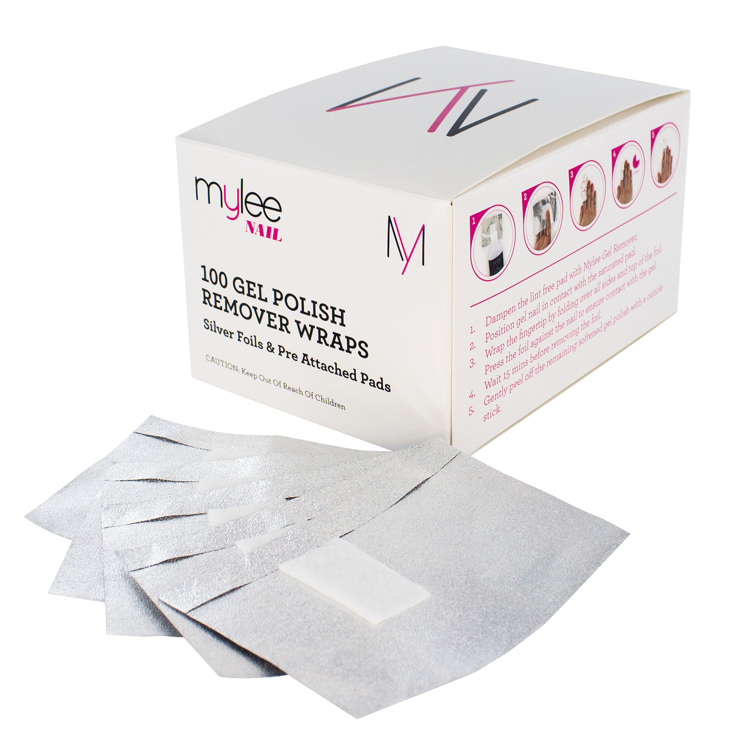 Mylee Remover Wraps Foil Soak Off Acetone Nail Gel Polish 100 pcs per ...