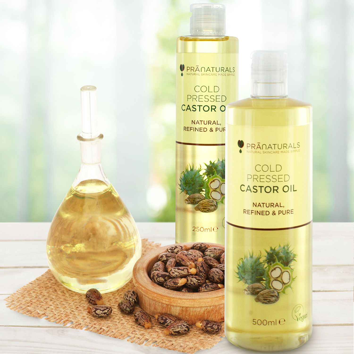 PraNaturals Cold Pressed Castor Oil Natural Pure Refined for Hair Skin ...