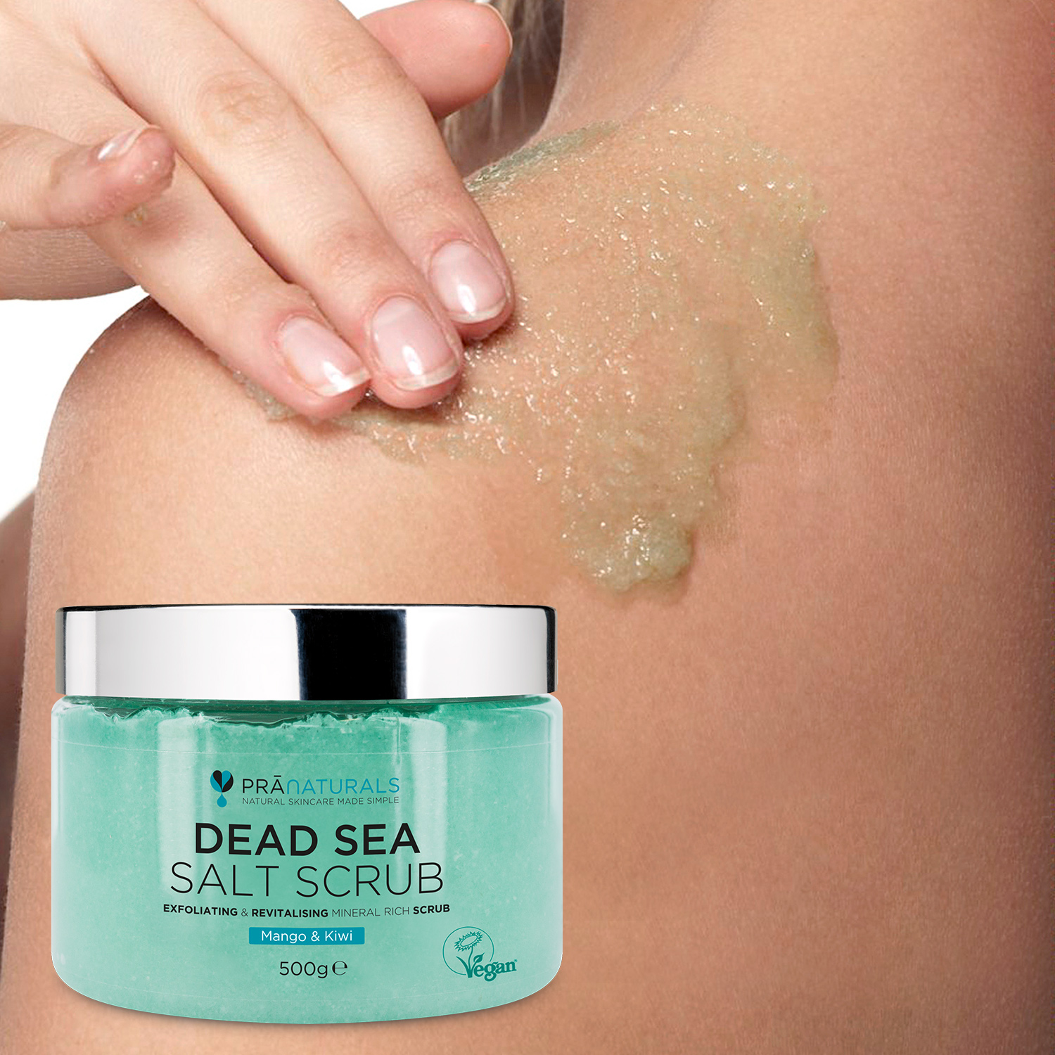 Pranaturals Dead Sea Salt Bath Body Scrub Mango And Kiwi Organic Mineral